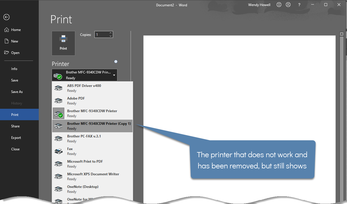 How to Remove Already Deleted Printers that Still Show up in Programs