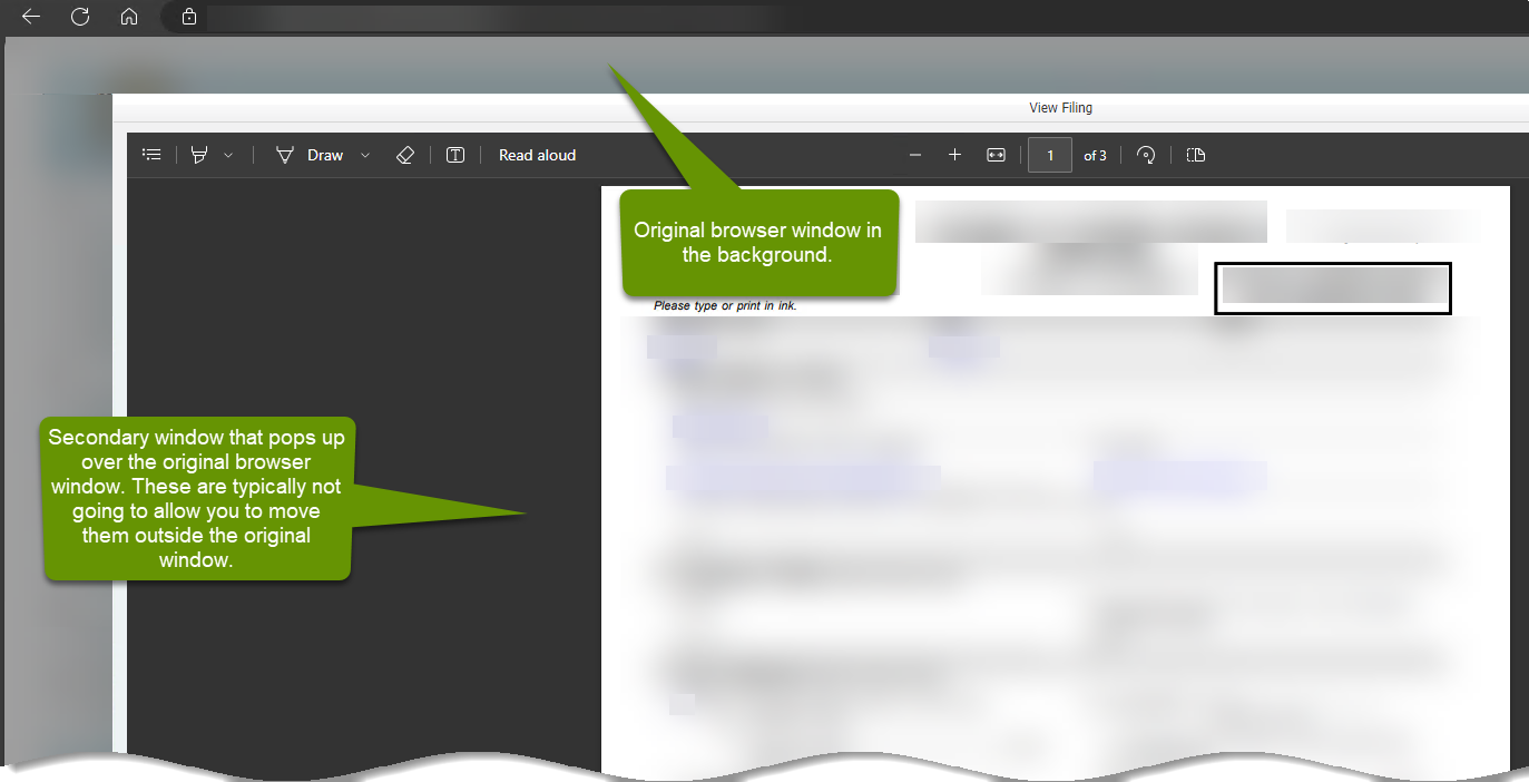 How to Move a Window that Appears it Cannot be Moved Outside the Browser