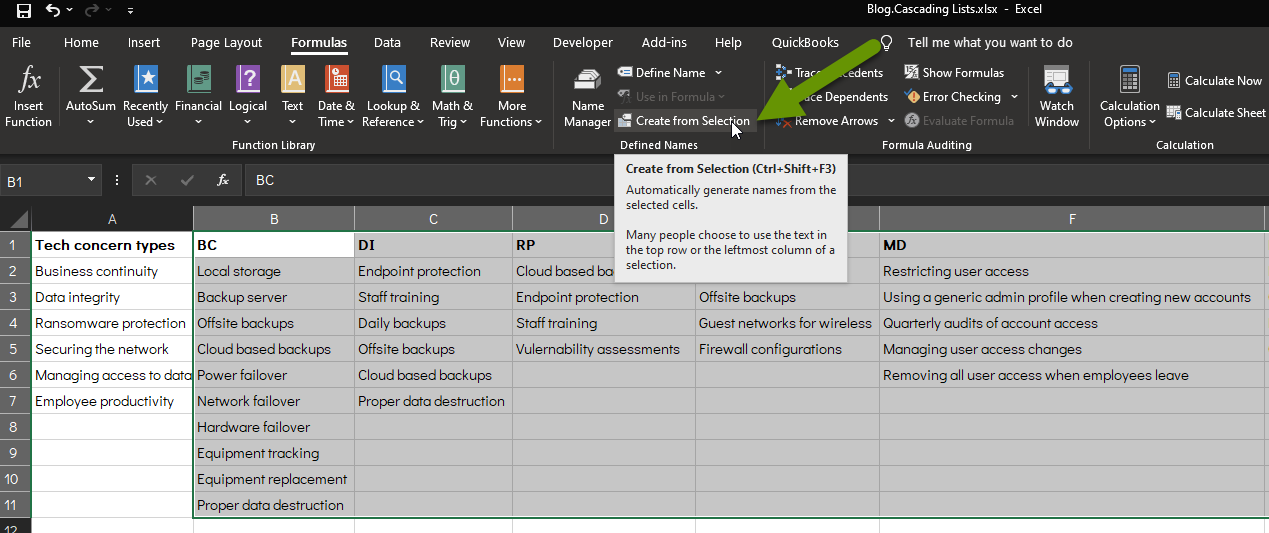 How to Create Forms in Excel With Cascading Lists that Control Data Input